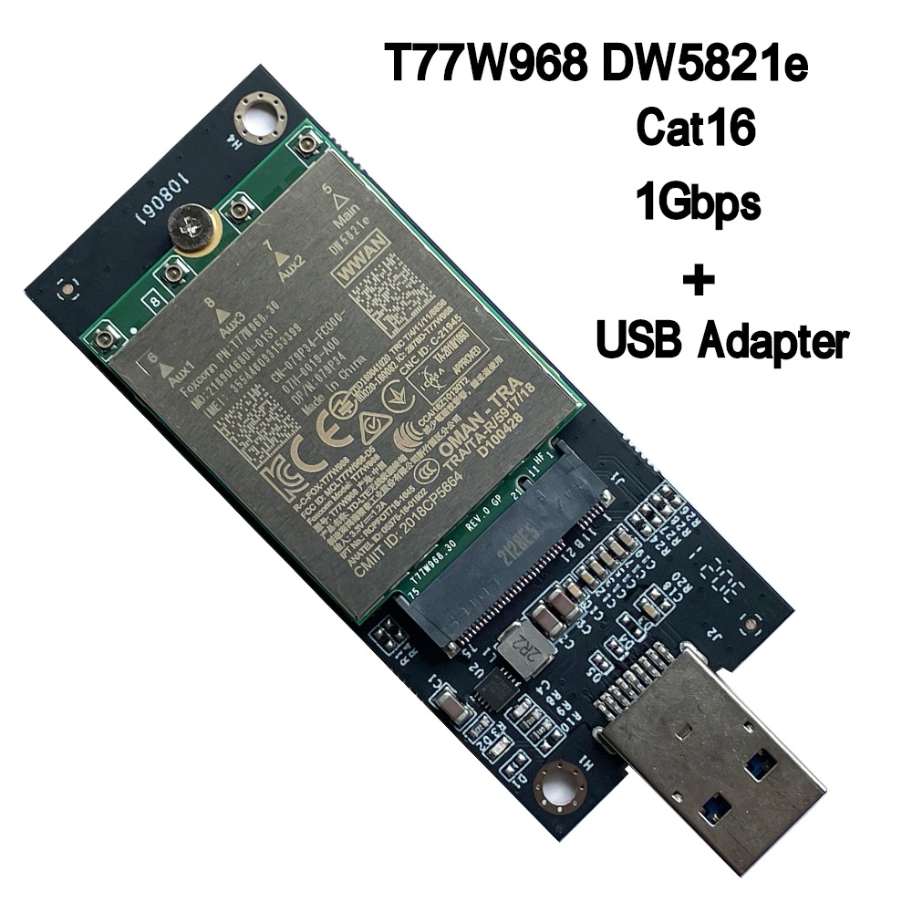 Набор Модем 4G+ LTE-A DELL DW5821e / FOXCONN T77W968 Cat 16 + Адаптер ...
